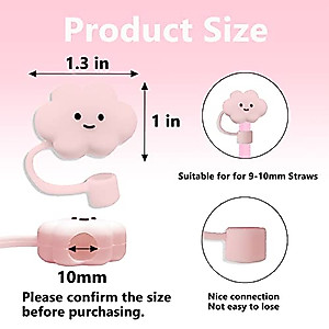 YAYAYOUNG 8Pcs Straw Covers Cap Toppers Compatible with Stanley 30&40 oz Tumbler Cups,Reusable Cute Silicone Straw Tips Lids Protectors for 0.4 in/10mm Stanley Cups Accessories(8PCS)