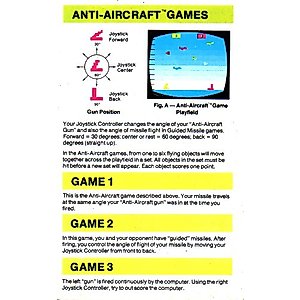 Anti-Aircraft Games Atari 2600 Instruction Booklet (Atari 2600 Manual ONLY - NO GAME) Pamphlet - NO GAME INCLUDED