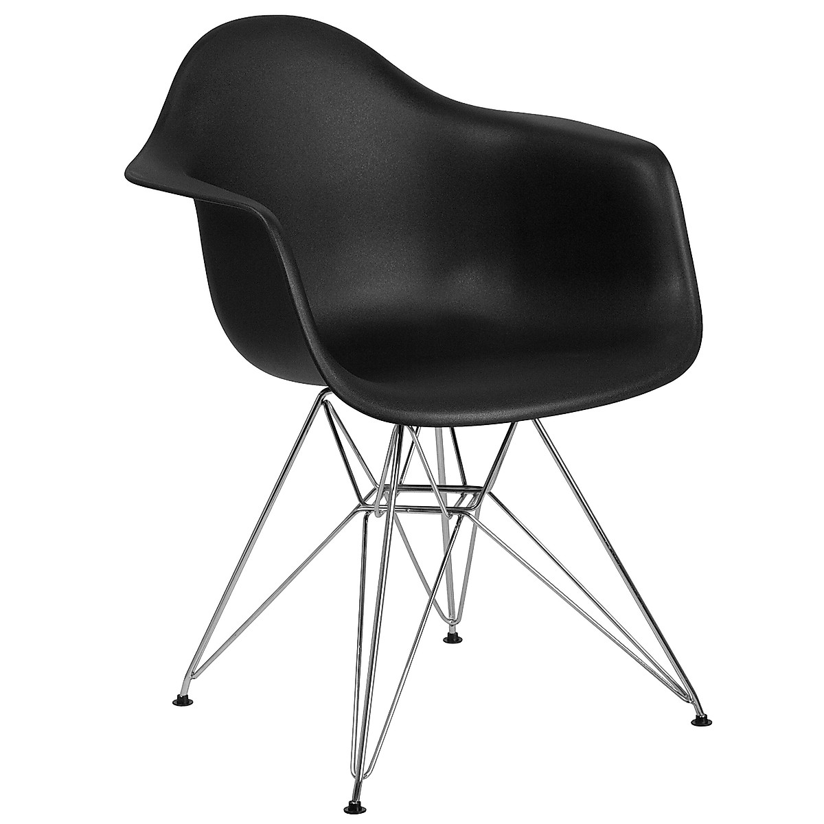 Flash Furniture 2 Pack Alonza Series Black Plastic Chair with Chrome Base