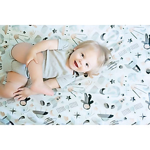 Everyday 2 Pack Fitted Crib Sheet, 100% Soft Breathable Microfiber Sheets, Fits Standard Size Crib Mattress 28in x 52in, Nursery Sheet – Astronauts + Light Green, Multicolor (LA_01_ALG)