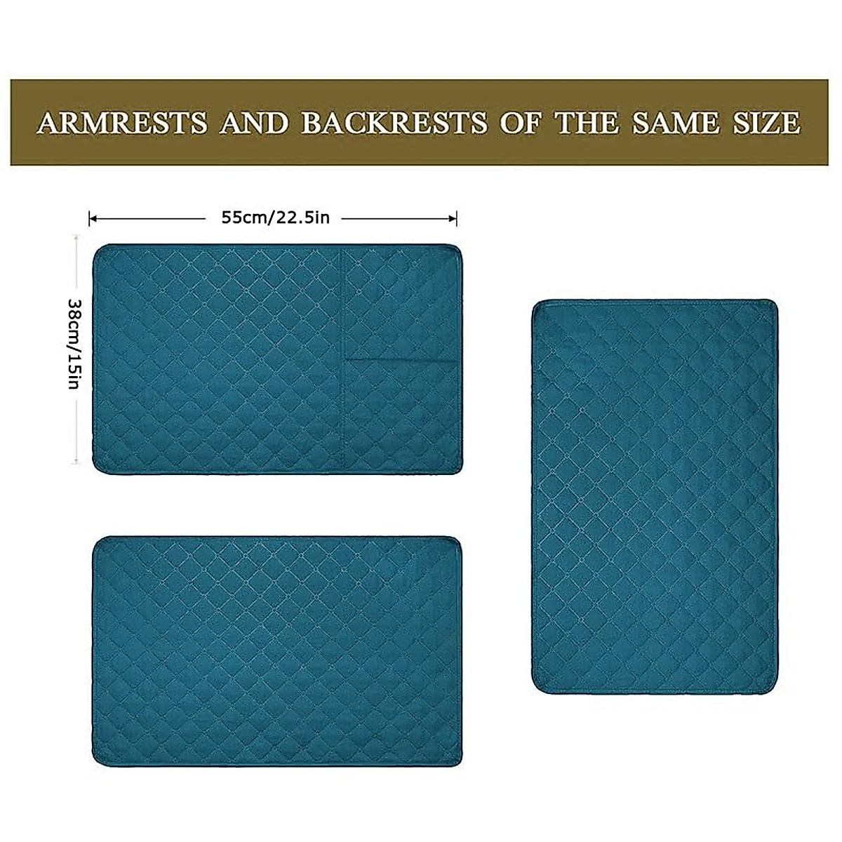 Nonslip Waterproof Armchair Cover for Recliner Leather Sofa Couch Protector - Navy Blue, 1 Seater