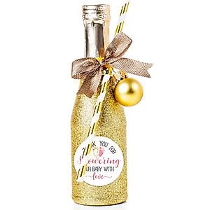 Pink Baby Shower Stickers, Thank You for Showering Our Baby with Love Stickers, Baby Shower Favors for Girls, Thank You Stickers Baby Shower, 2 Inch, Pack of 50.