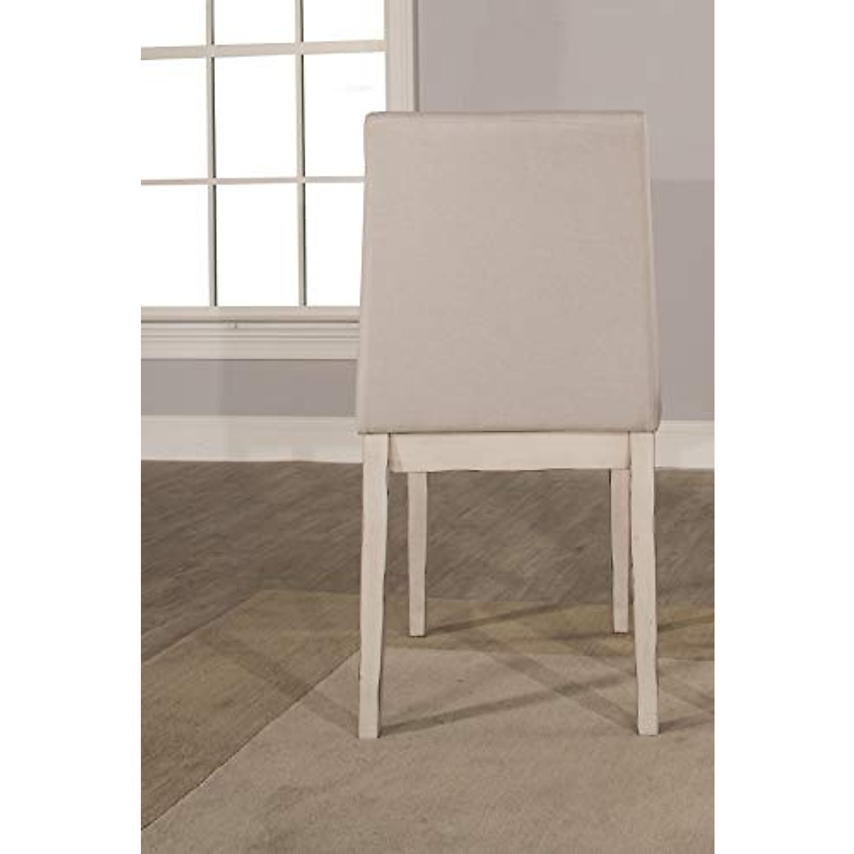 Hillsdale Furniture Clarion Parson, Set of 2 Upholstered Dining Chairs, Sea White