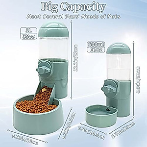 Tfwadmx Rabbit Hanging Auto Food Water Dispenser Pet Cage Suspended Food Water Bowl Chinchilla Gravity Detachable Feeder Waterer Set for Puppy Kitten Bunny Ferrets Guinea Pig (Blue)