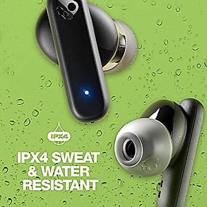 Skullcandy Smokin Bud In-Ear Wireless Earbuds, 20 Hr Battery, 50% Renewable Plastics, Microphone, Works with iPhone Android and Bluetooth Devices - Black