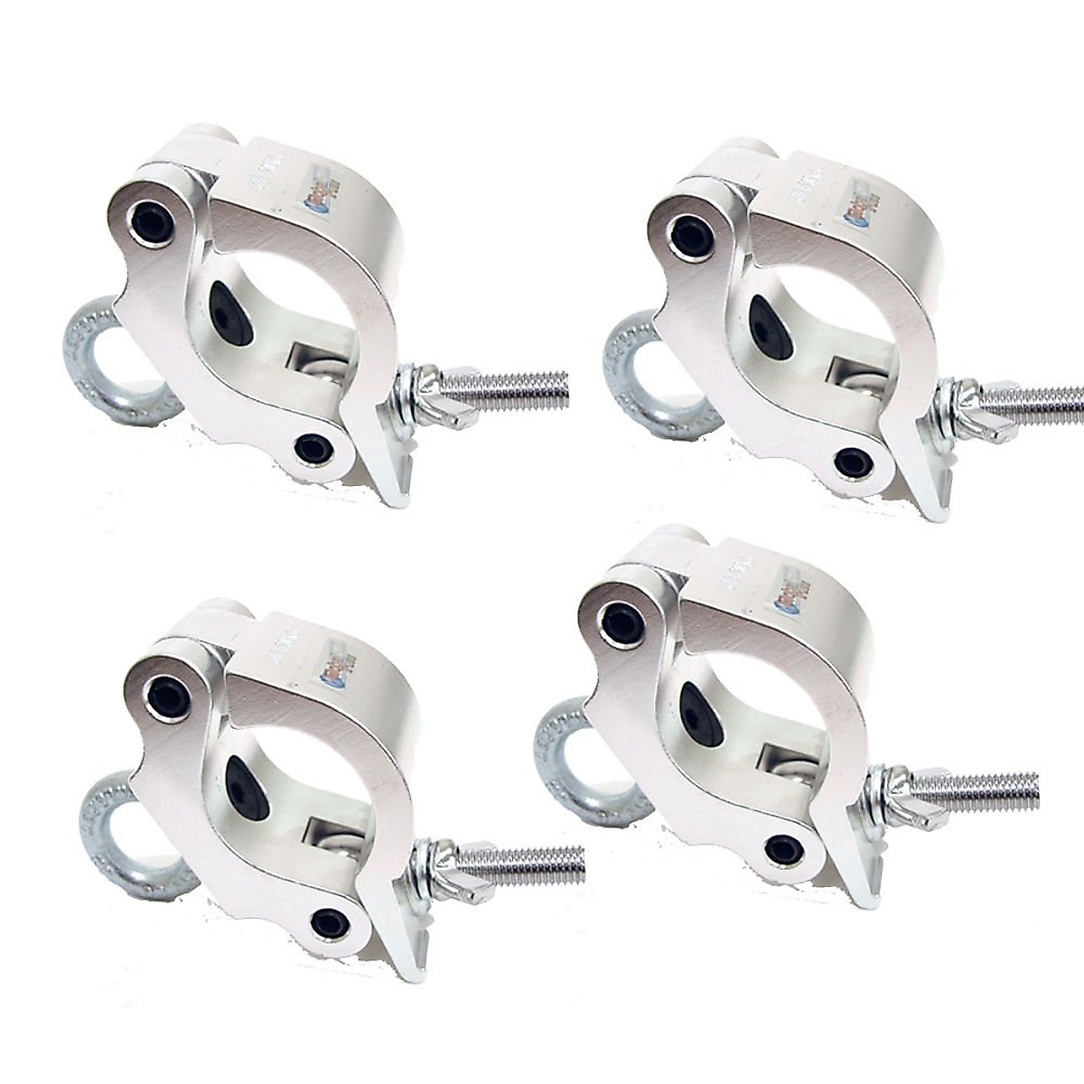 Global Truss Eye Clamp Pro Aluminum Clamp 2 In Wrap Around W/Eyebolt-4 PACK