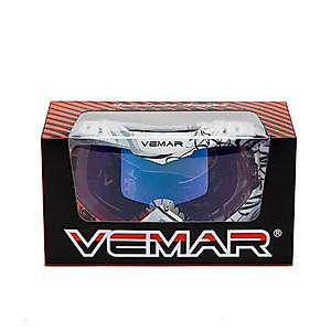 Wonzone Windproof Dustproof Motorcycle Cross Country Sunglasses Snowboard Ski Goggles Adjustable UV Protective Outdoor Glasses Anti-Fog Eyewear Combat Skiing Snow Goggles (Blue)