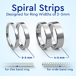 5 STARS UNITED Ring Sizer Adjuster for Loose Rings - 12 Pack, 2 Sizes for Different Band Widths – Silicone Ring Size Adjuster - Invisible Ring Guards for Women and Men