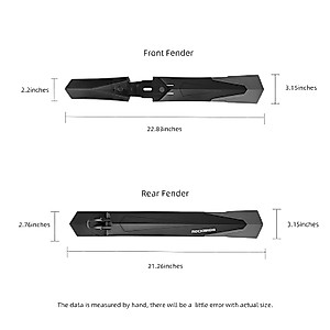 ROCKBROS Bike Fender Adjustable MTB Mudguard Front/Rear Fender Cycling Fenders Set Protector Bike Guards