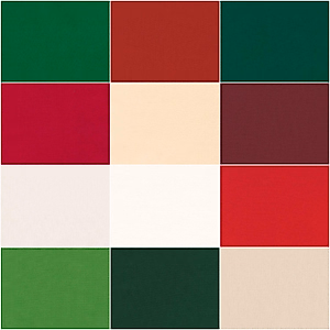 Robert Kaufman Kona Cotton Solids Holiday Fat Quarter Bundle 12 Precut Cotton Fabric Quilting FQs Assortment FQ-1379-12