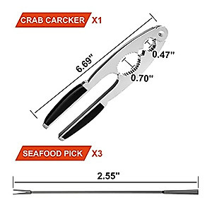 YJYJHOPE Pecan Nut Cracker, Nut Crackers for All Nuts, Seafood Plier Set, Stainless Steel Seafood/Nut Biscuit Tool Set, Premium Lobster Biscuits and 4 Seafood Choices, Lobster Crackers