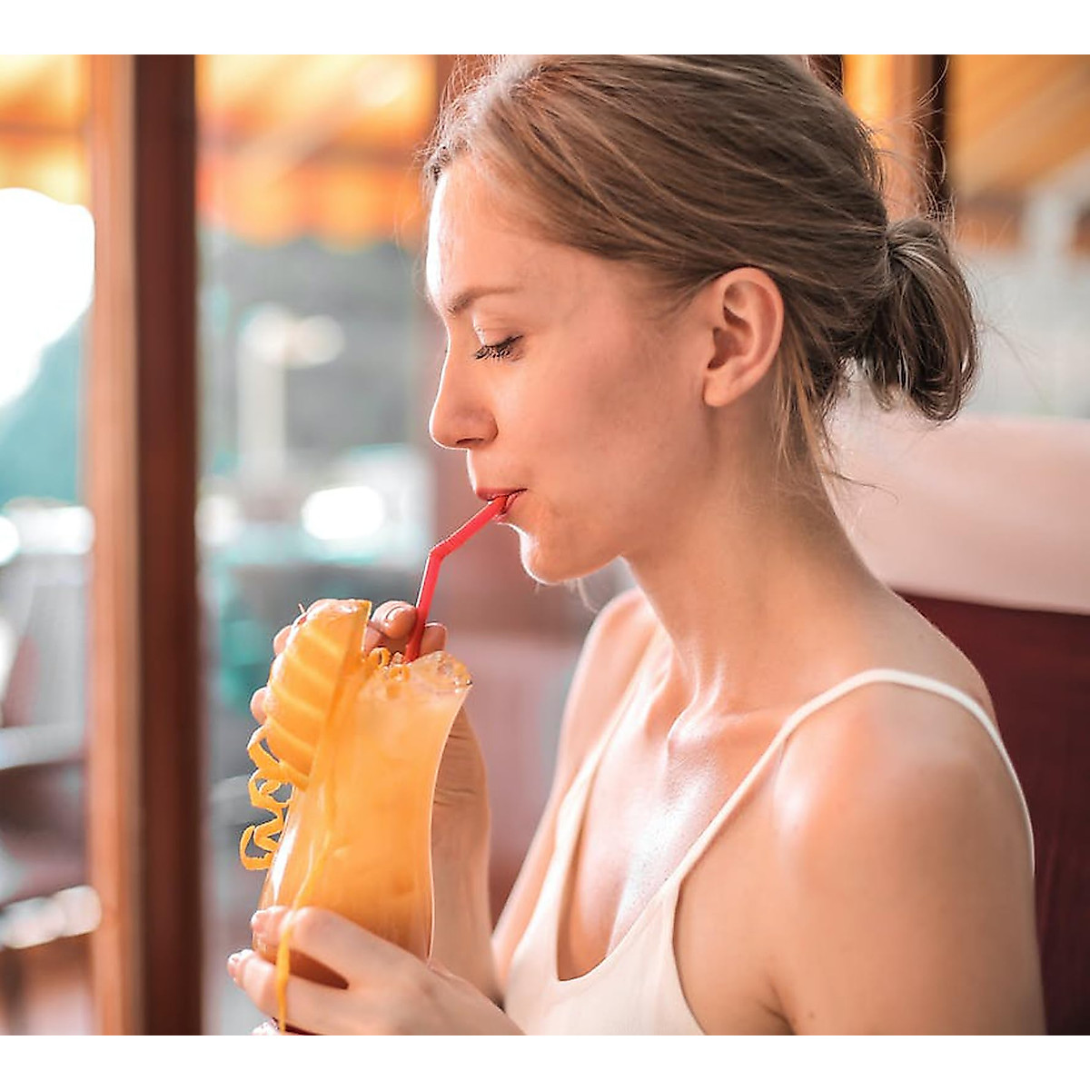 Cheardia 6 Pack Hurricane Glass, 14 oz Pina Colada Glasses Clear Tulip Drinking Cups for Juices, Cocktails, Full-Bodied Beer, Tropical Drinks, Water, Beverages