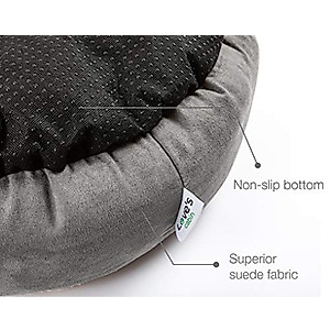Love's cabin Round Donut Cat and Dog Cushion Bed, 20in Pet Bed for Cats or Small Dogs, Anti-Slip & Water-Resistant Bottom, Super Soft Durable Fabric Pet beds, Washable Luxury Cat & Dog Bed Gray