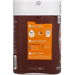 OLLY Plant Powered Protein, 18g Plant Protein, Protein Powder, Vegan, Gluten Free, Non GMO, Chocolate, 12 Day Supply - 14.8 Ounces