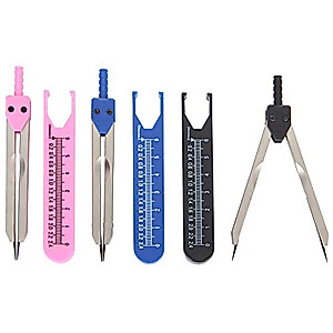3PCS EKG Calipers Measuring Tool, Durable EKG Calipers Electrocardiogram Divider for Nursing (11.5cm/4.5inch), Black/Blue/Pink ECG EKG Calipers with Ruler