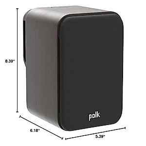 Polk Signature Elite ES10 Surround Loudspeaker - Hi-Res Audio Certified, Dolby Atmos & DTS:X Compatible, 1" Tweeter & 4" Woofer, Power Port Technology for Effortless Bass (Pair, Contemporary Walnut)