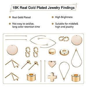 BENECREAT 60PCS 18K Gold Plated Spacer Beads Small Metal Beads for DIY Jewelry Making and Craft Work - (2.5mm Hole)