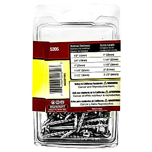 Milescraft 5205 Wood Pocket Hole Screws - #7 x 2" Washer Head with Coarse Thread (50pc.), Torx Drive Self-Tapping, For Indoor Use