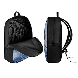 Parprinty Cute Kids School Backpacks & Lunch Boxes Lightweight Durable Large Capacity Blue Killer Whale Backpack Set for Boys Girls Adjustable Straps Breathable 17 Inch Bookbag with Pencil Case