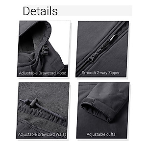 Outdoor Ventures Women's Softshell Jacket with Removable Hood Fleece Lined Windbreaker Insulated Long Warm Rain Jacket