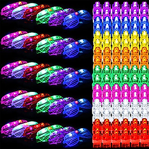 134 Pcs Glow in The Dark Christmas Party Supplies LED Light Up Toys Party Favors Bulk for Kids Adults Birthday With 104 finger lights Rings, 30 Flashing Glasses for Birthday Stocking Stuffers