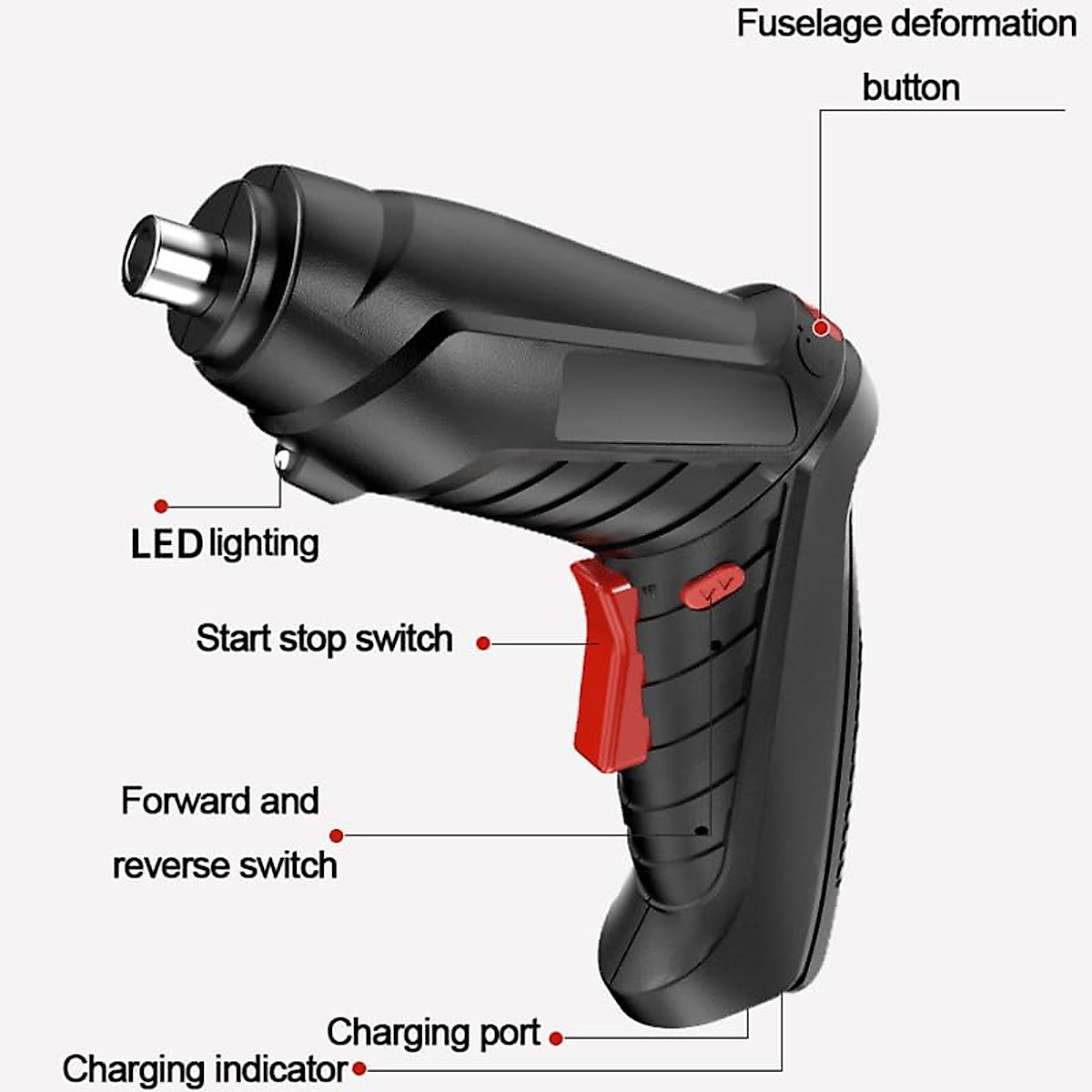 Electric Screwdriver Set Rechargeable 3.6V Cordless Screwdriver Kit with 48pcs Accessories,Switch Direction with One Click - Power Drill Cordless with LED Light