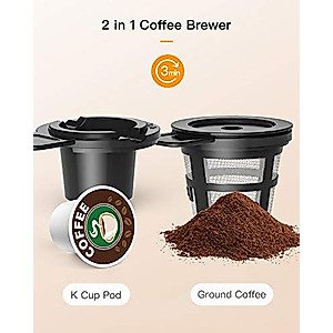 Boly Single Serve Coffee Maker with Milk Frother Combo, Small Coffee Machine for K Cups and Ground Coffee, Cappuccino Maker and Latte Machine