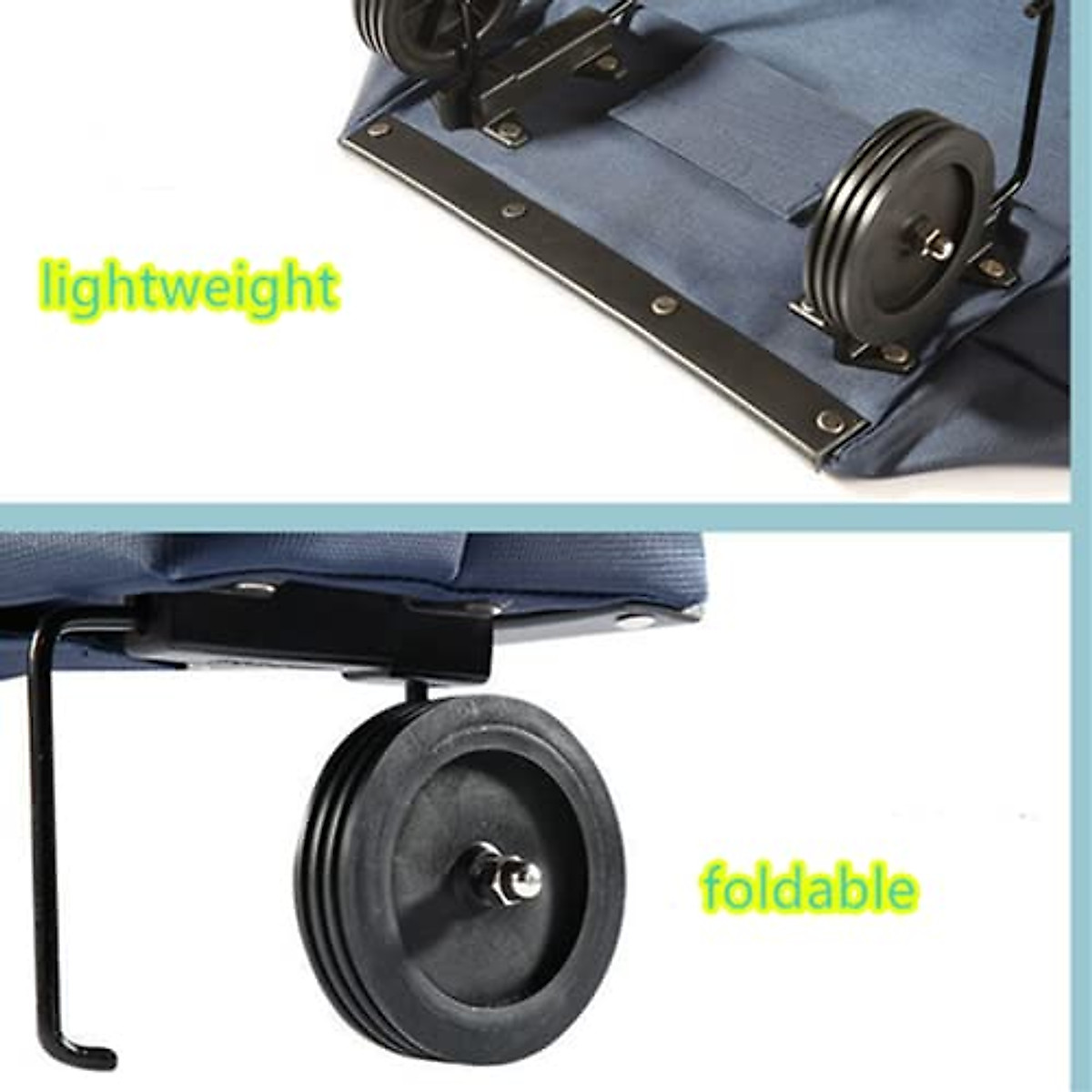 Foldable Shopping Cart Folding Shopping Bag Fashionable and Practical Shopping Carts Portable Hand-held Collapsible Sundries Bag for Picnic Trips and Shopping (Blue)