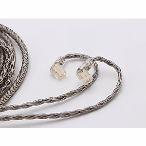 Linsoul Tripowin Zonie 16 Core Silver Plated Cable SPC Earphone Cable for KZ ZS10 PRO, ZSX, ZSN Pro, ZS10 Pro NF2u, Recessed 2pin IEMs(Recessed 2pin, 4.4mm, Grey)