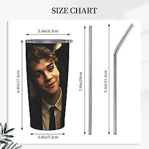 OAEWRE Benjamin Actors Wadsworth Stainless Steel Mug Insulated Tumbler Coffee Mugs with Lids and Straw Double Wall Vacuum Cup 20oz