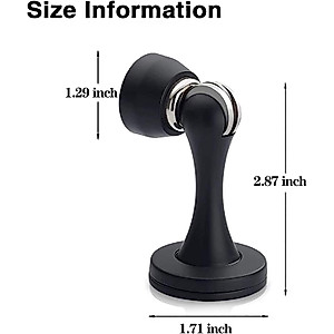 Magnetic Door Stops, Door Stopper Stainless Steel Magnetic Doorstop Brushed Satin Nickel, Black Wall Floor Mounted Door Holder Door Catch for Bedroom Bathroom Kitchen Home Office