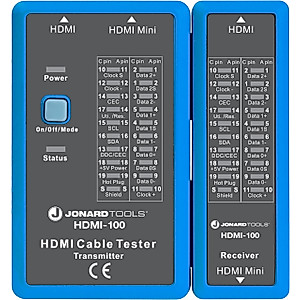 Jonard Tools HDMI-100 HDMI Cable Tester for HDMI and Mini HDMI Cables, Black