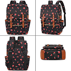 Mushroom Laptop Backpack for Girls Women, College School Bookbags for Teenagers