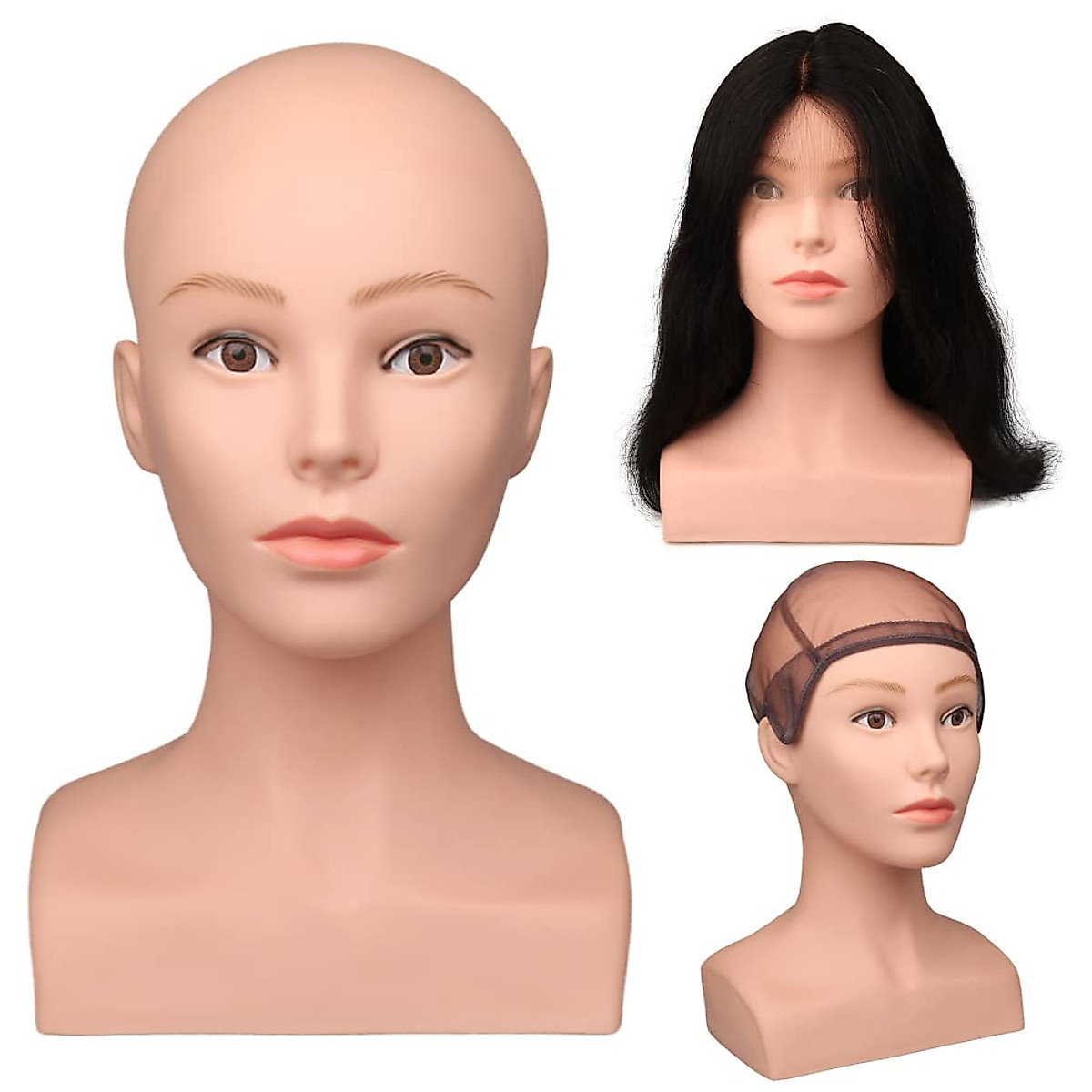 Wig Mannequin Head With Shoulders,Foam Manikin Head For Wigs Female,Wig Head Mannequin For Styling,Mannequin Head For Wigs Display Glasses, Hats