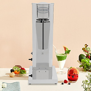 Gbonklong 180W Electric Milkshake Maker, 110V 18000RMP Commercial Stainless Steel Drink Mixer Machine Smoothie Malt Blender with 2 Speed Adjustable, Commercial Stand Milkshake Maker (Single Head)