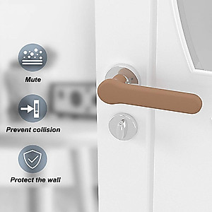 Serlife 2Pcs Silicone Door Handle Cover Glossy Safety Door Handle Protector Anti-collision Covers (Pink)