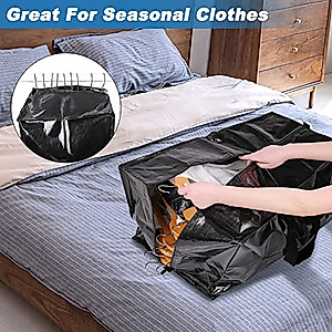 Rihim Moving Bags 90L - 4 Black Heavy Duty Extra Large Storage Bags for Clothes - Packing Bags with Backpack Straps Strong Handles Zippers - College Travelling Christmas Storage Moving Totes