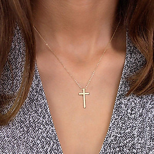 IEFLIFE 14K Gold Filled Cross Pendant Necklaces for Women, Mothers Day Birthday Gifts