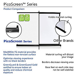 Elite Screens PicoScreen Series, Light-Weight Pull Up Manual Projector Screen, 45-inch 16:9, Portable Table-Top Pull-Up Home Theater Movie Office Classroom Fiberglass Projection Screen, PC45W, Black