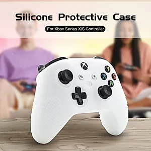 ECHZOVE Xbox Series X/S Controller Silicone Cover Case, Rubber Skin for Xbox Series X/S Controller - Clear
