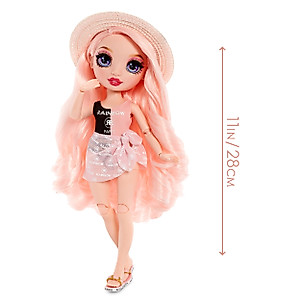 Rainbow High Pacific Coast Bella Parker- Pink Fashion Doll with 2 Designer Outfits, Pool Accessories Playset, Interchangeable Legs, Toys for Kids, Great Gift for Ages 6-12+ Years