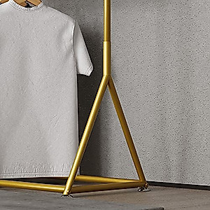 MaiRHK Iron Metal Clothing Rack on Wheels, Gold Garment Rack Rolling Hanging Rack for Bedroom, Hall, Clothes Store and Boutique (59'')