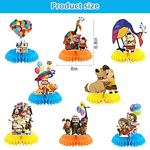 Generic 8PCS 𝑈𝑝 𝐼𝑛𝑠𝑝𝑖𝑟𝑒𝑑 Birthday Party Decorations Honeycomb Centerpiece, Cartoon Game Theme 3D Double Sided Party Table Decorations for Birthday Baby Shower Decorations ﻿