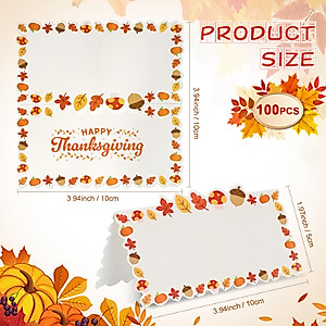 Watersay 100 Pcs Fall Maple Leaves Place Cards Autumn Thanksgiving Table Place Card Guest Seating Folded Harvest Name Cards Paper Tent Cards for Thanksgiving Wedding Tables Dinner Parties