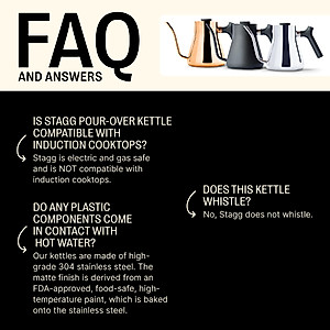 Fellow Stagg Stovetop Pour-Over Coffee and Tea Kettle - Gooseneck Teapot with Precision Pour Spout, Built-In Thermometer, Matte White, 1 Liter