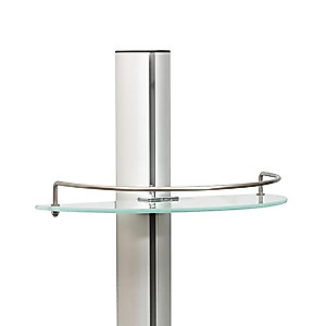 Organize It All Mounted 3 Tier Half Moon Bathroom Glass with Stainless Steel Rail Shelf