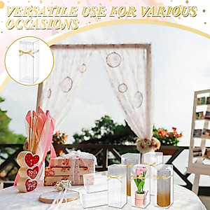 Beeveer 50 Pcs Mug Gift Boxes Clear Tumblers Packaging Box with Ribbon for Sublimation Tumblers Compatible with Stanley 11oz 12oz 15oz 20oz 30oz 40oz(3.3 x 3.3 x 9.8 Inch)