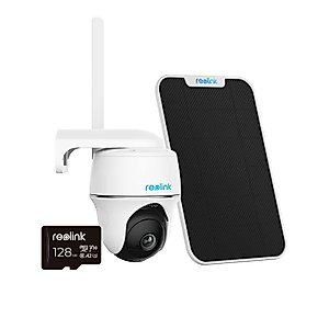 REOLINK 4G LTE Cellular Security Camera Outdoor, 5MP No WiFi Security Camera, 360° Pan-Tilt Go PT Plus+Solar Panel+128GB SD Card, Wireless Solar Powered, 2K+ Color Night Vision, Smart AI