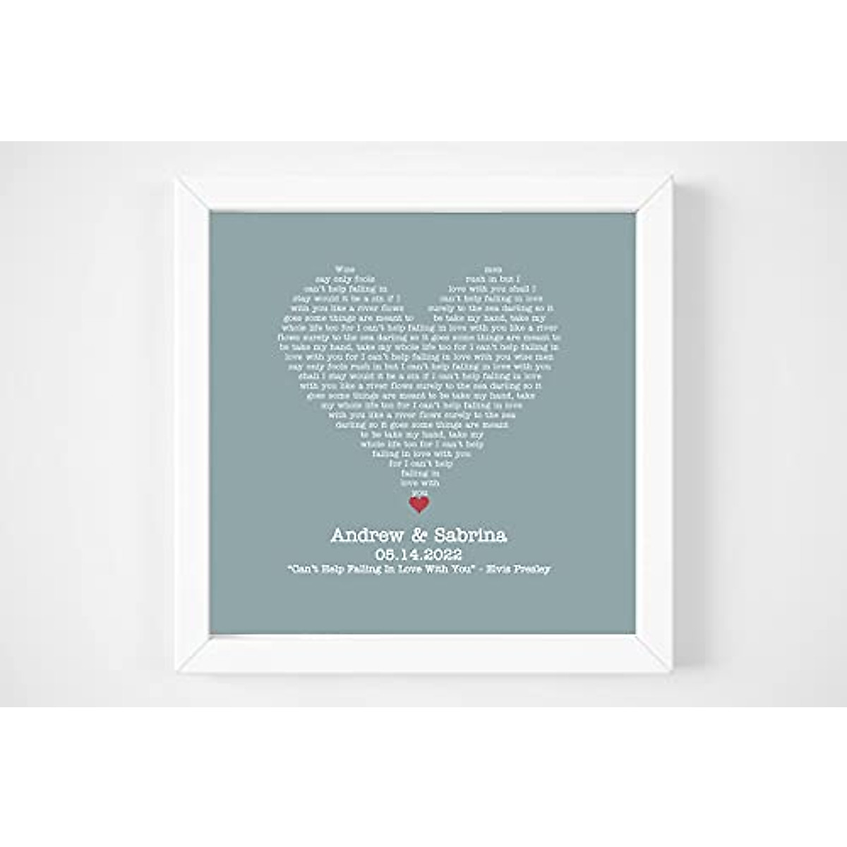 Any Song Framed Song Lyrics Special Song Anniversary Song First Dance Wedding Gift Valentine Gift