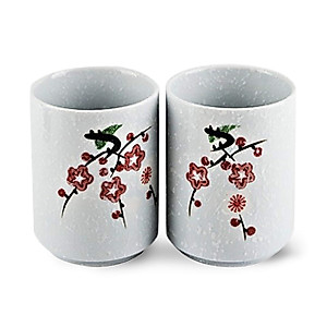 カップ Japanese 4-1/8"H Porcelain Ceramic Green Black Tea Sushi Coffee Cup Sakura Design Home Decor Gift F15689 ~ We Pay Your Sales Tax